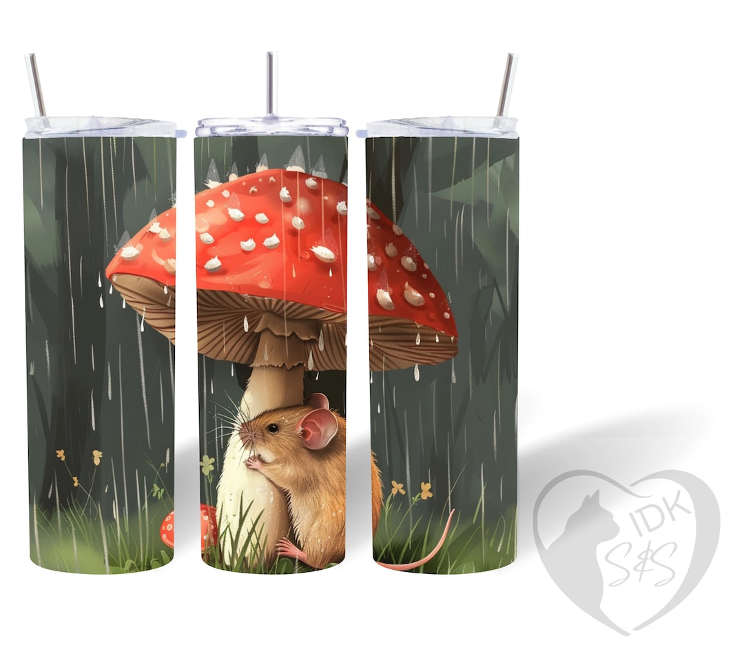 Mouse Under Toadstool 20oz. Skinny Tumbler Sublimation Design Digital ...