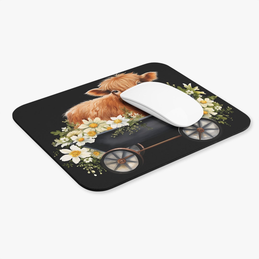 Highland Cow Mouse Pad (rectangle), Cute Cow Mouse Pad, Farm Mouse Pad ...