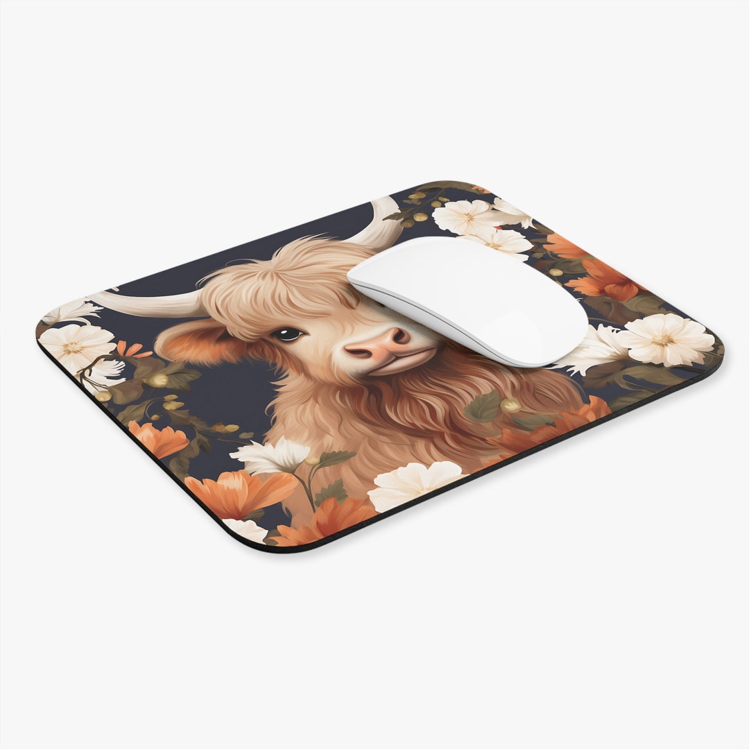 Highland Cow Mouse Pad (rectangle), Cute Cow Mouse Pad, Farm Mouse Pad ...