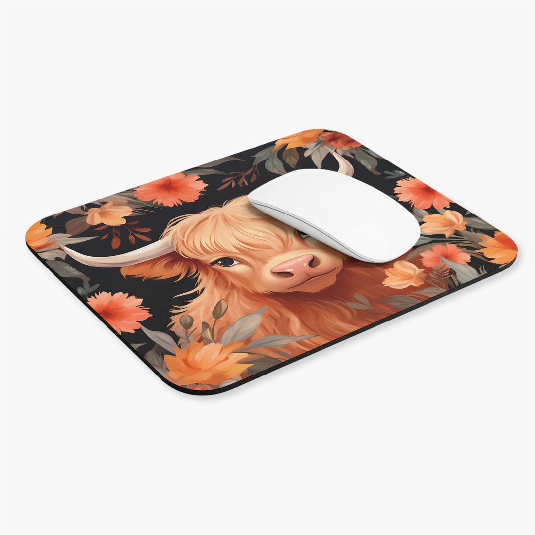 Highland Cow Mouse Pad (rectangle), Cute Cow Mouse Pad, Farm Mouse Pad ...