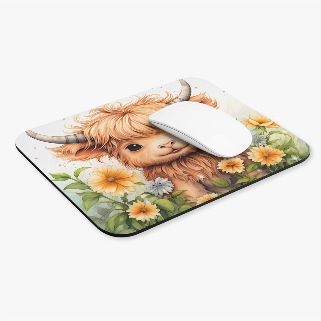 Highland Cow Mouse Pad (rectangle), Cute Cow Mouse Pad, Farm Mouse Pad ...