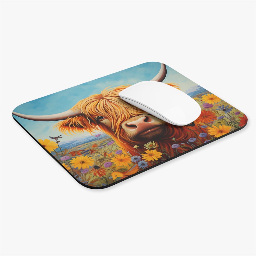 Highland Cow Mouse Pad, Cute Farm Animal Desk Accessory - Etsy