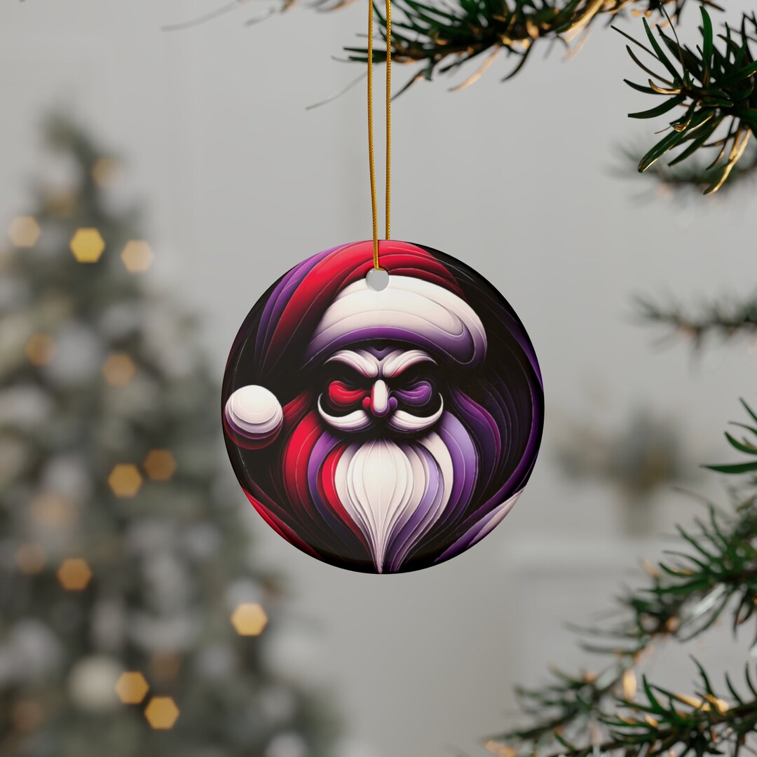 Gothic Santa Ceramic Ornaments, 2-side Print, (1pc, 3pcs, 5pcs, 10pcs ...