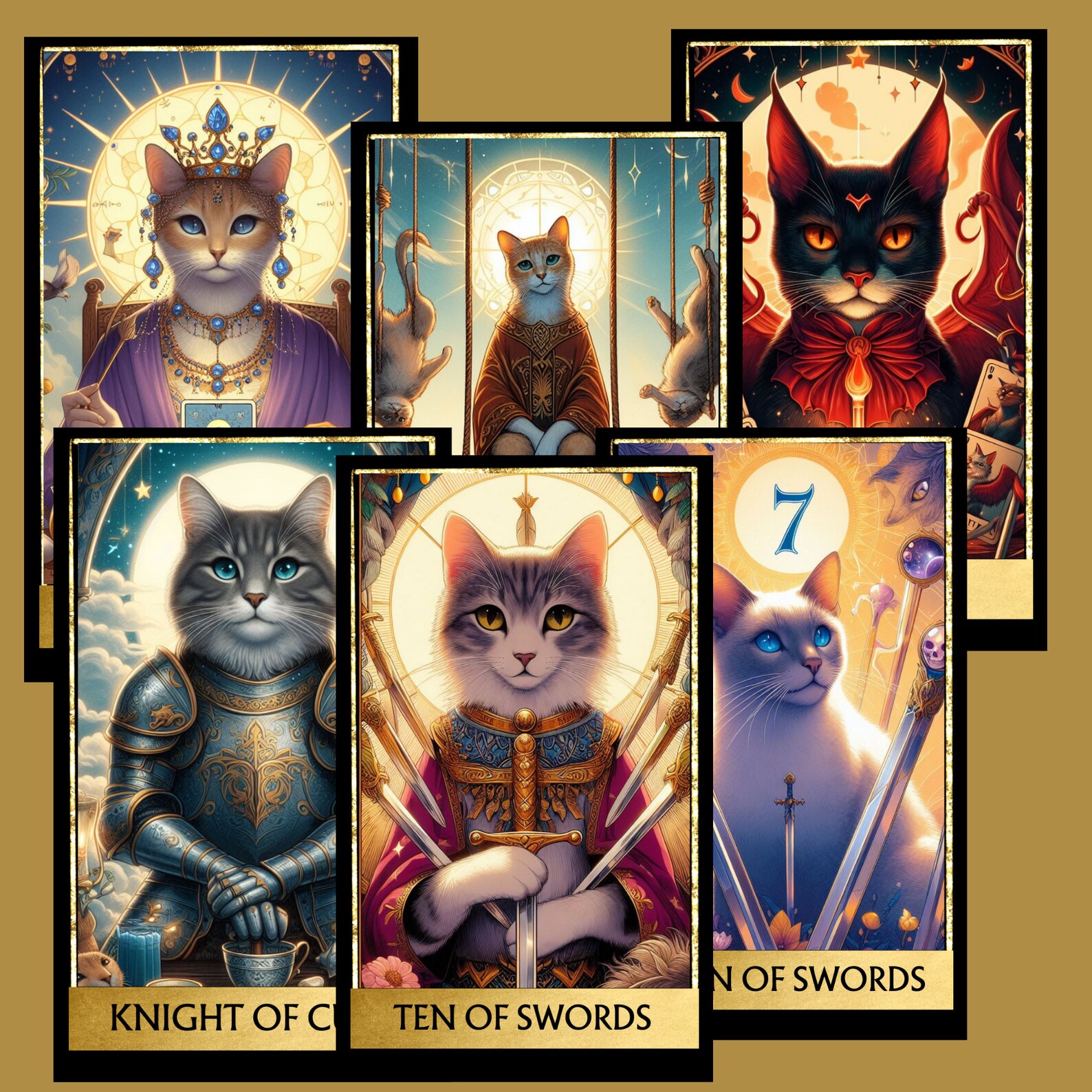 Cat Tarot Card Stickers, Tarot Cards for Cat Lovers - Etsy