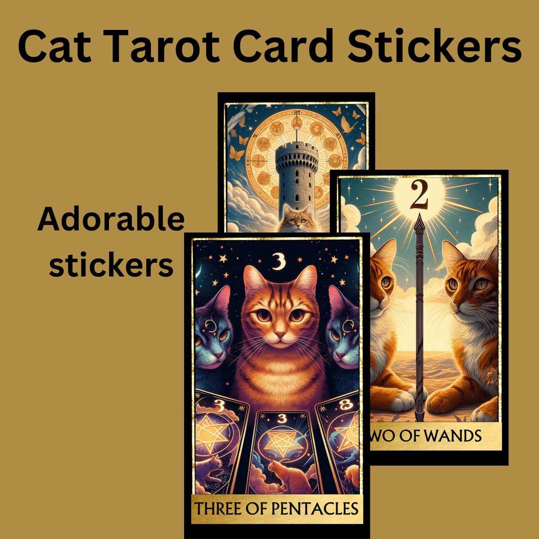 Cat Tarot Card Stickers, Tarot Cards for Cat Lovers - Etsy