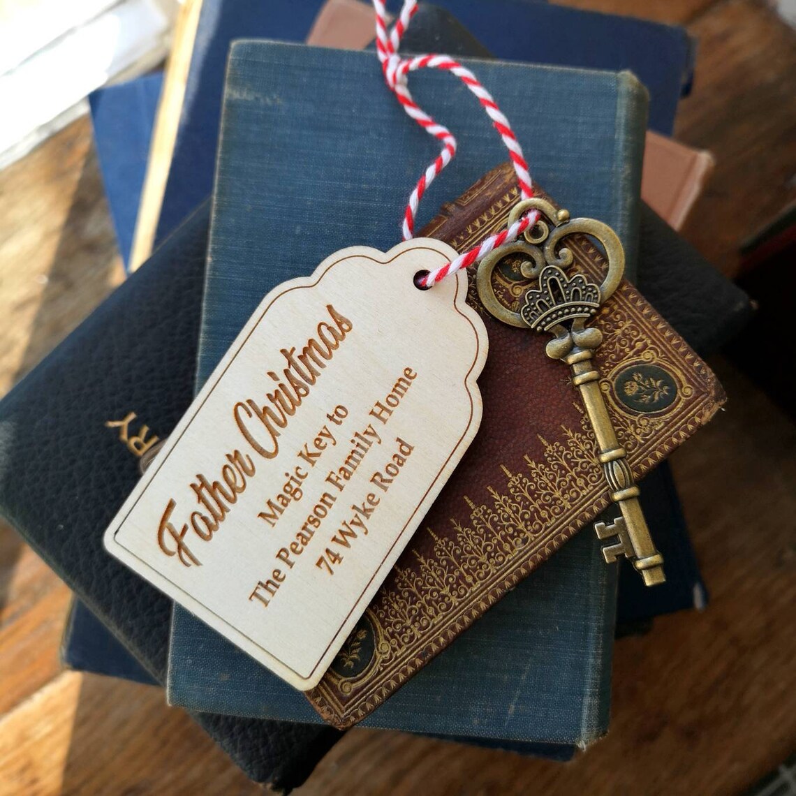 Personalised Wooden Santa Key - Etsy UK