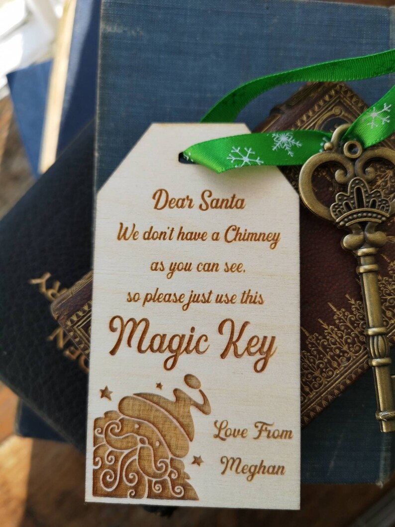 Personalised Wooden Santa Key - Etsy UK