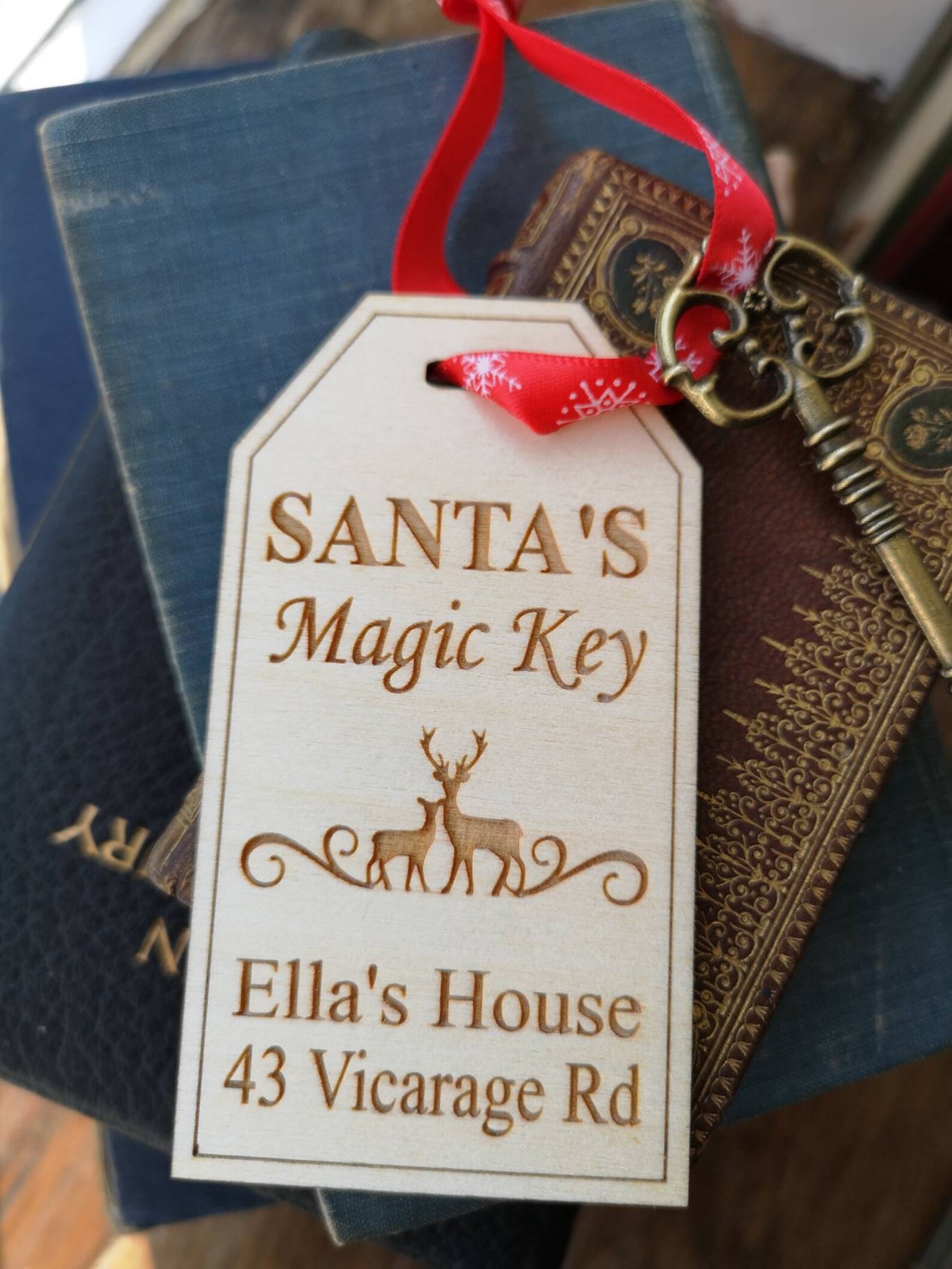 Personalised Wooden Santa Key - Etsy UK