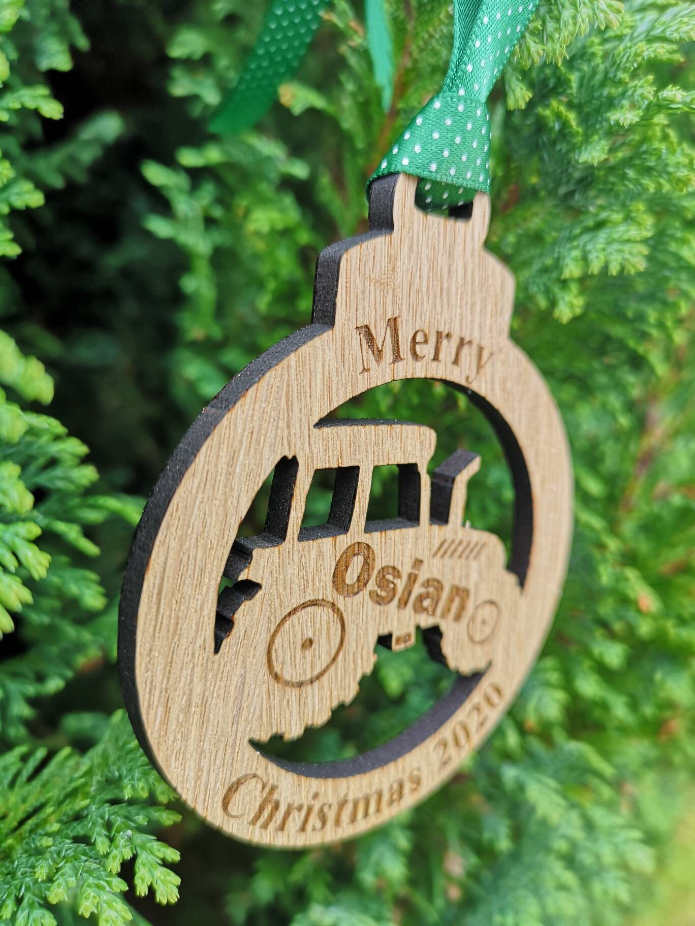 Personalised Wooden Tractor Farming Farm Christmas Tree - Etsy UK