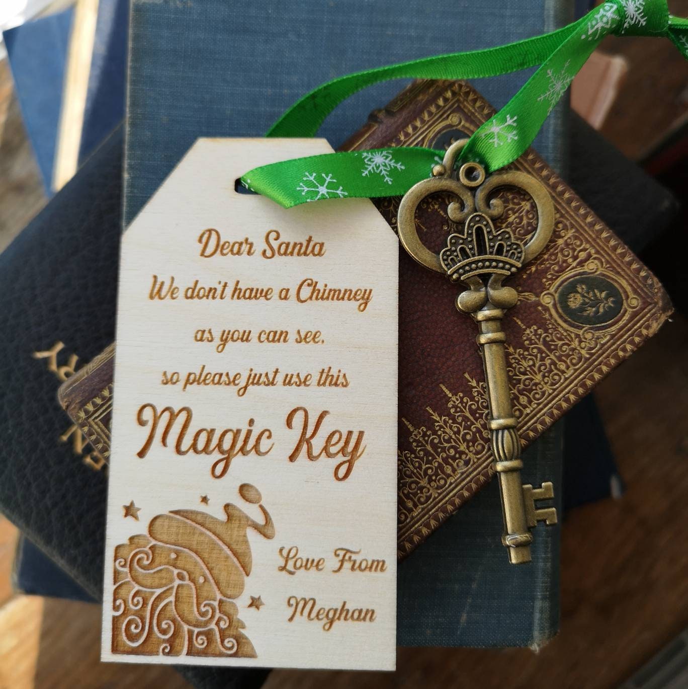 Personalised Wooden Santa Key - Etsy UK