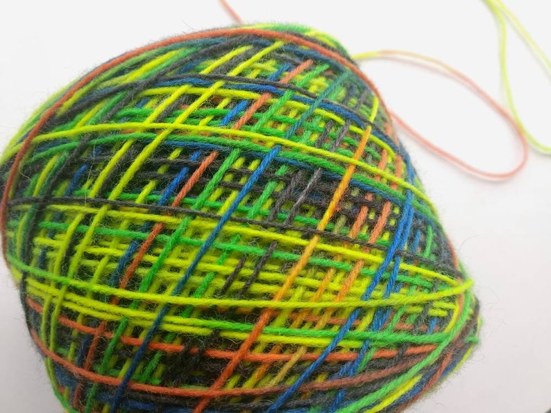 Sock wool green neon yarn 150 gr rainbow wool yarn neon | Etsy