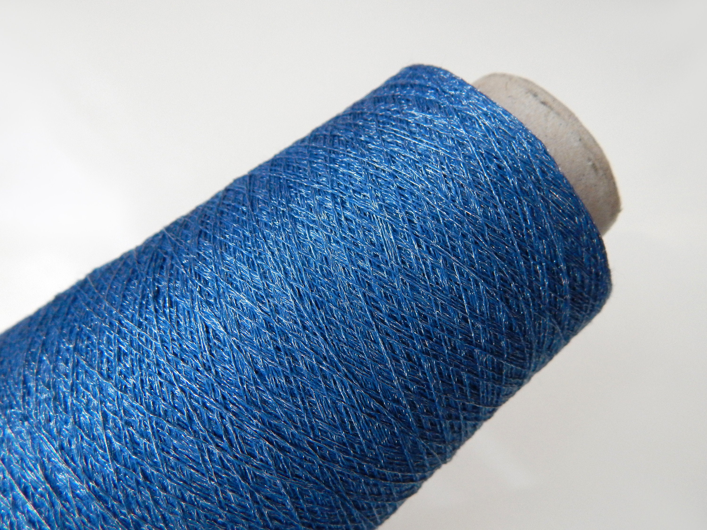 Macrame crochet yarn Italian machine knitting yarn dark-blue lurex blue ...