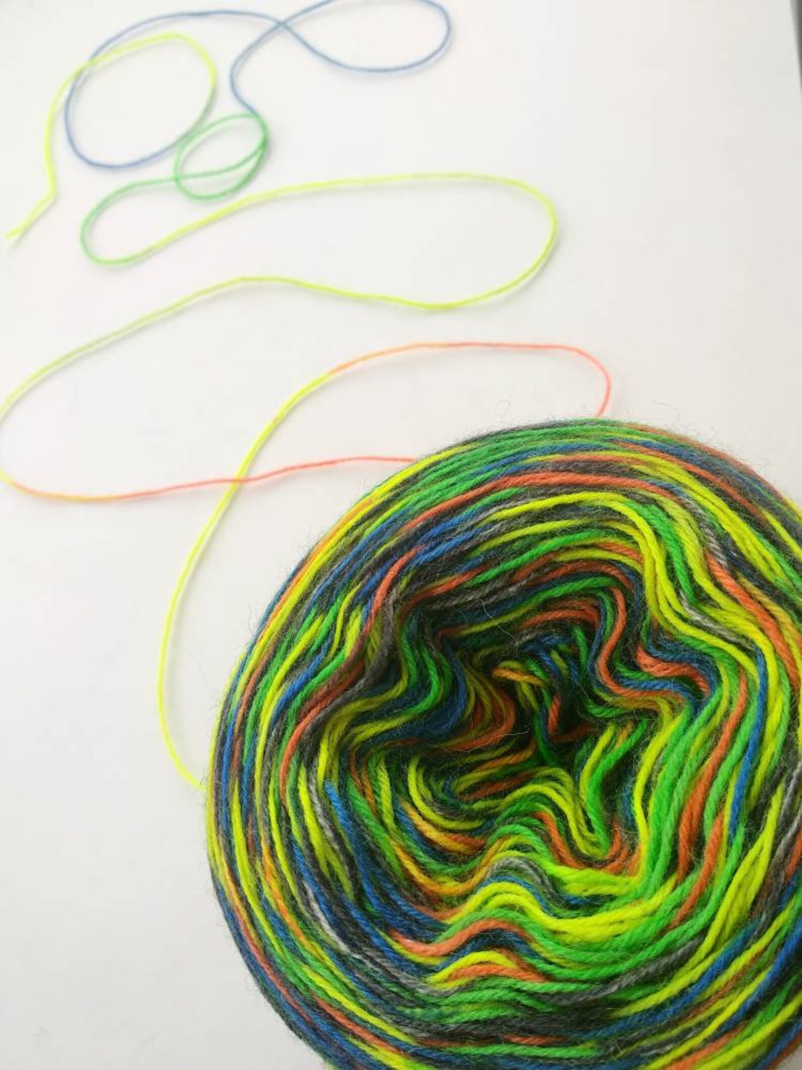 Sock wool green neon yarn 150 gr rainbow wool yarn neon | Etsy