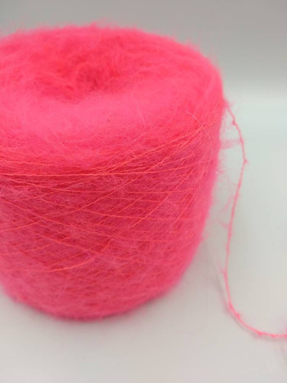 Kid-mohair neon pink yarn bright-pink mohair hot pink yarn | Etsy