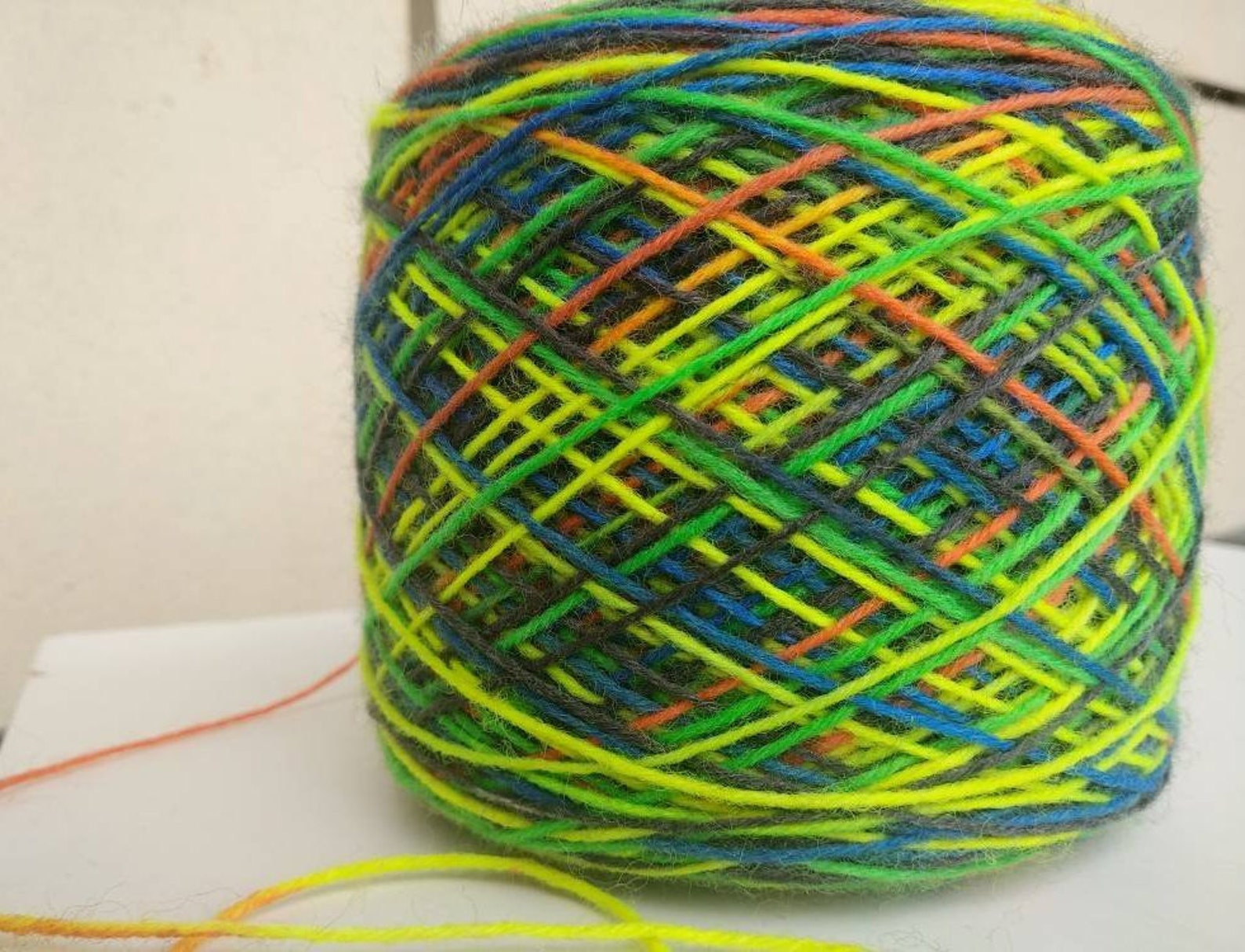 Sock wool green neon yarn 150 gr rainbow wool yarn neon | Etsy