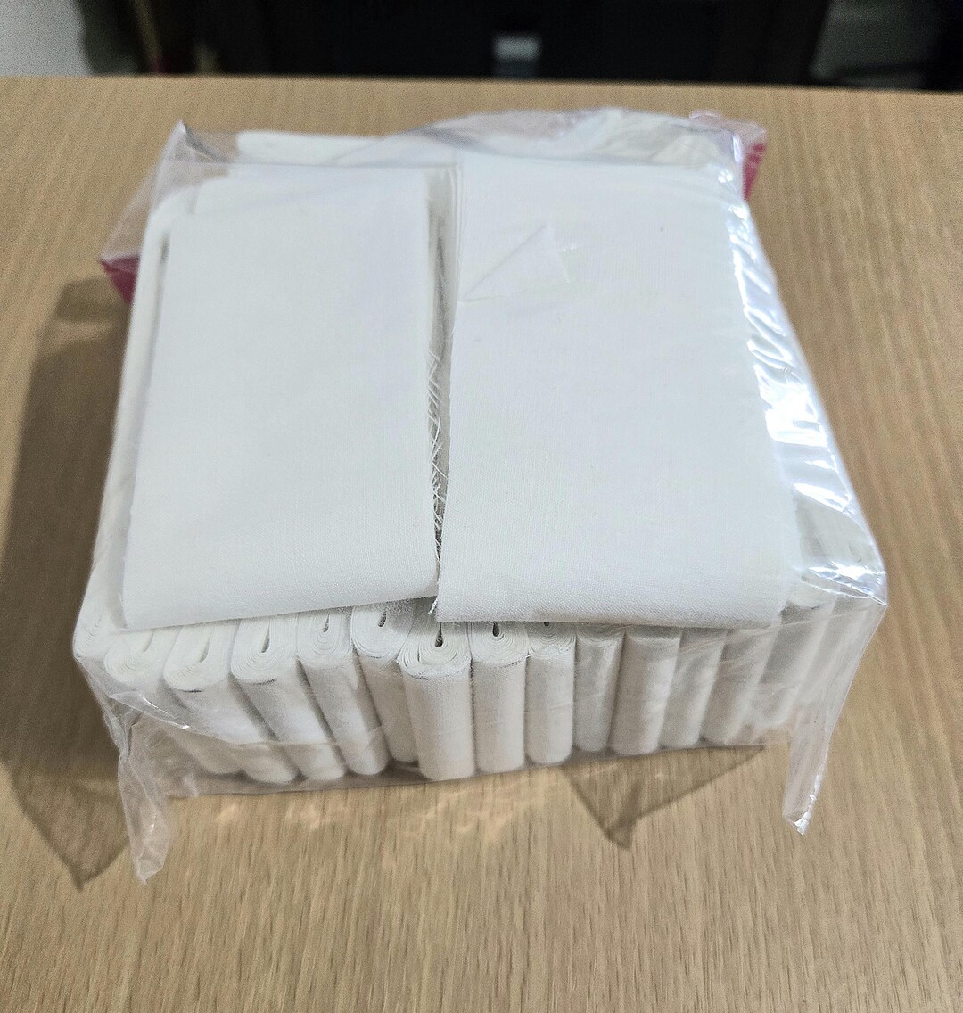 2" Fabric Strips Lot 67 Yrds. White. Rag Rug Strips Lot. Country Style ...