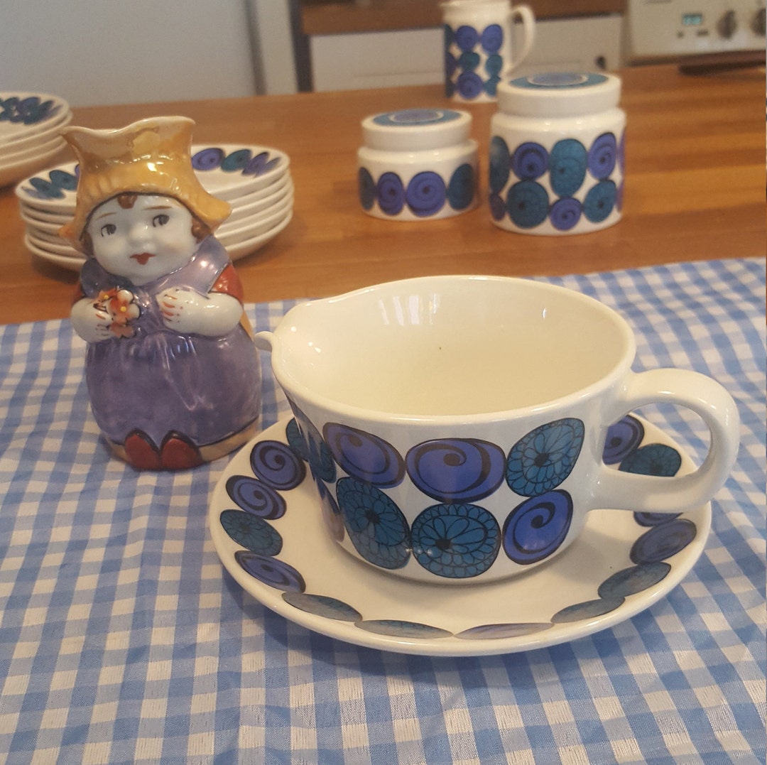 Figgjo Flint, SATURN, Large Sauce Jug With Saucer, Kirsten Dekor, 1960s ...