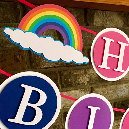 Rainbow Birthday Banner Rainbow Birthday Decorations - Etsy