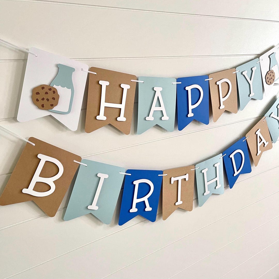 Milk and Cookies Birthday Banner, Sweet One, Smart Cookie Theme - Etsy