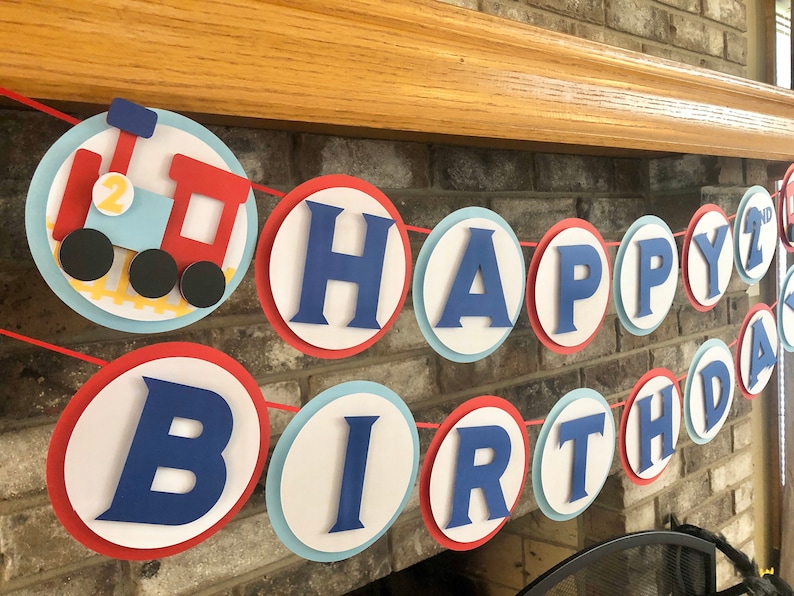 Happy Birthday Train Banner, All Aboard Sign, Conductor Party Theme - Etsy