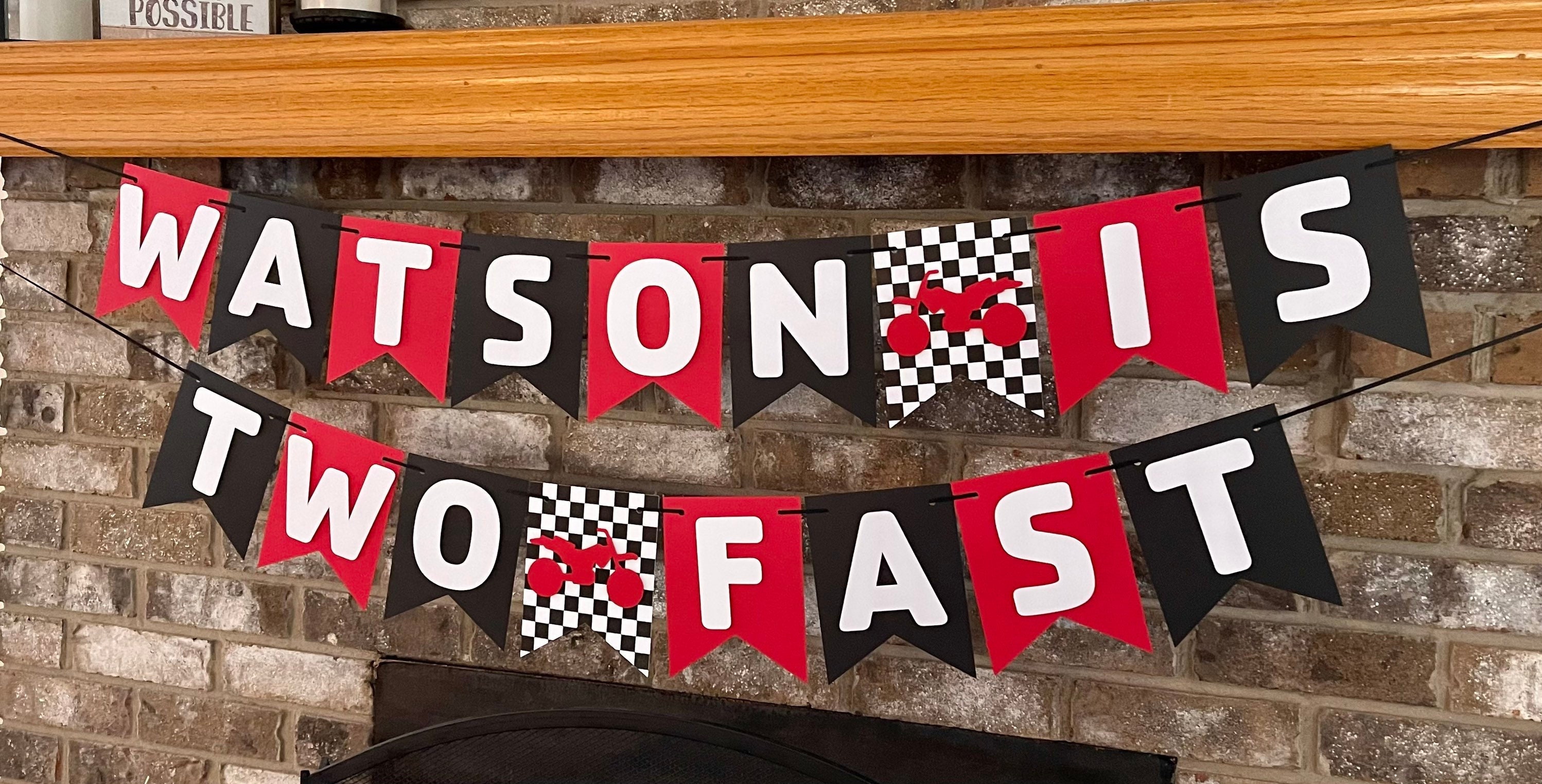 Dirtbike Two Fast Birthday Banner Motorcycle Party Theme | Etsy