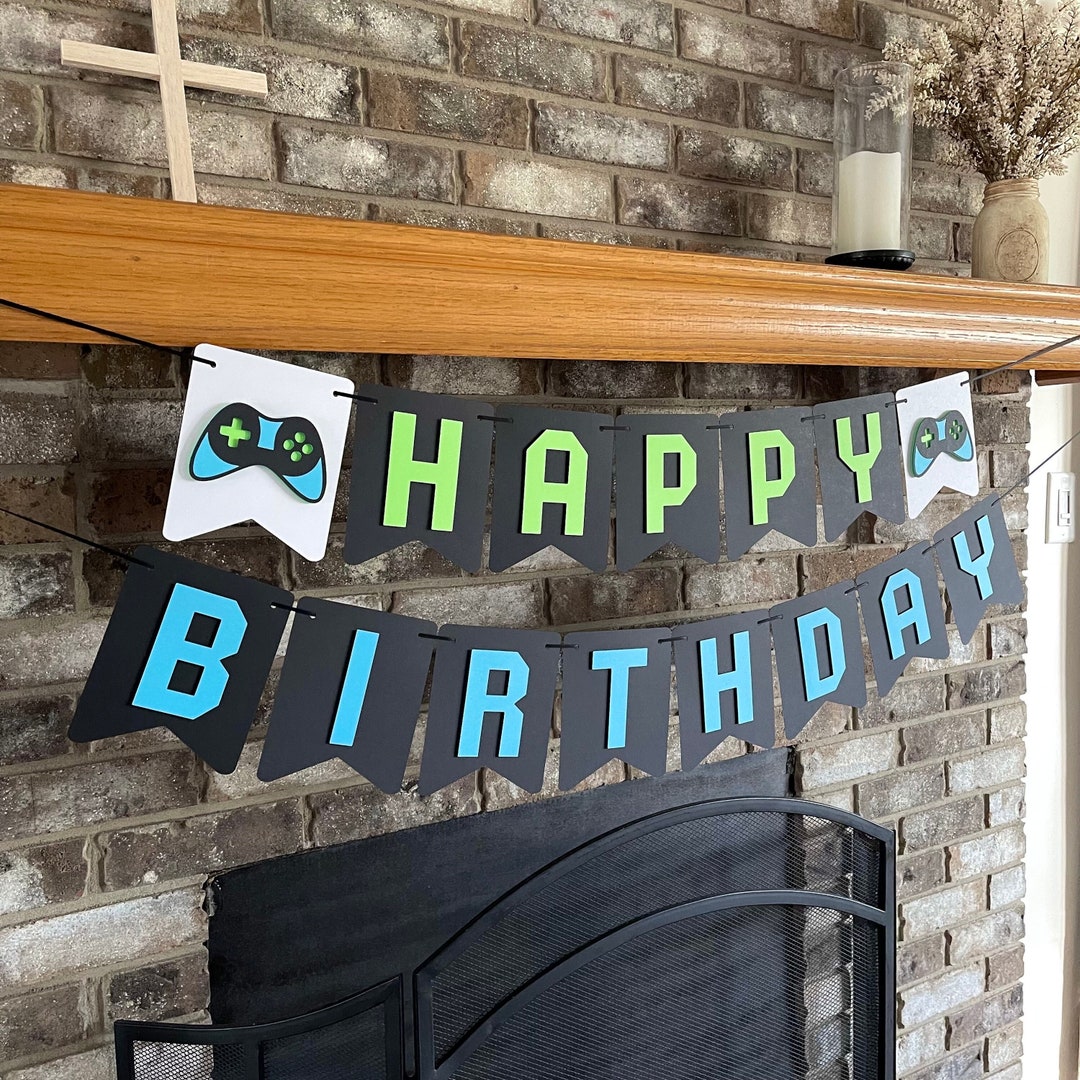 Video Game Happy Birthday Banner, Gaming Party Theme, Gamers ...