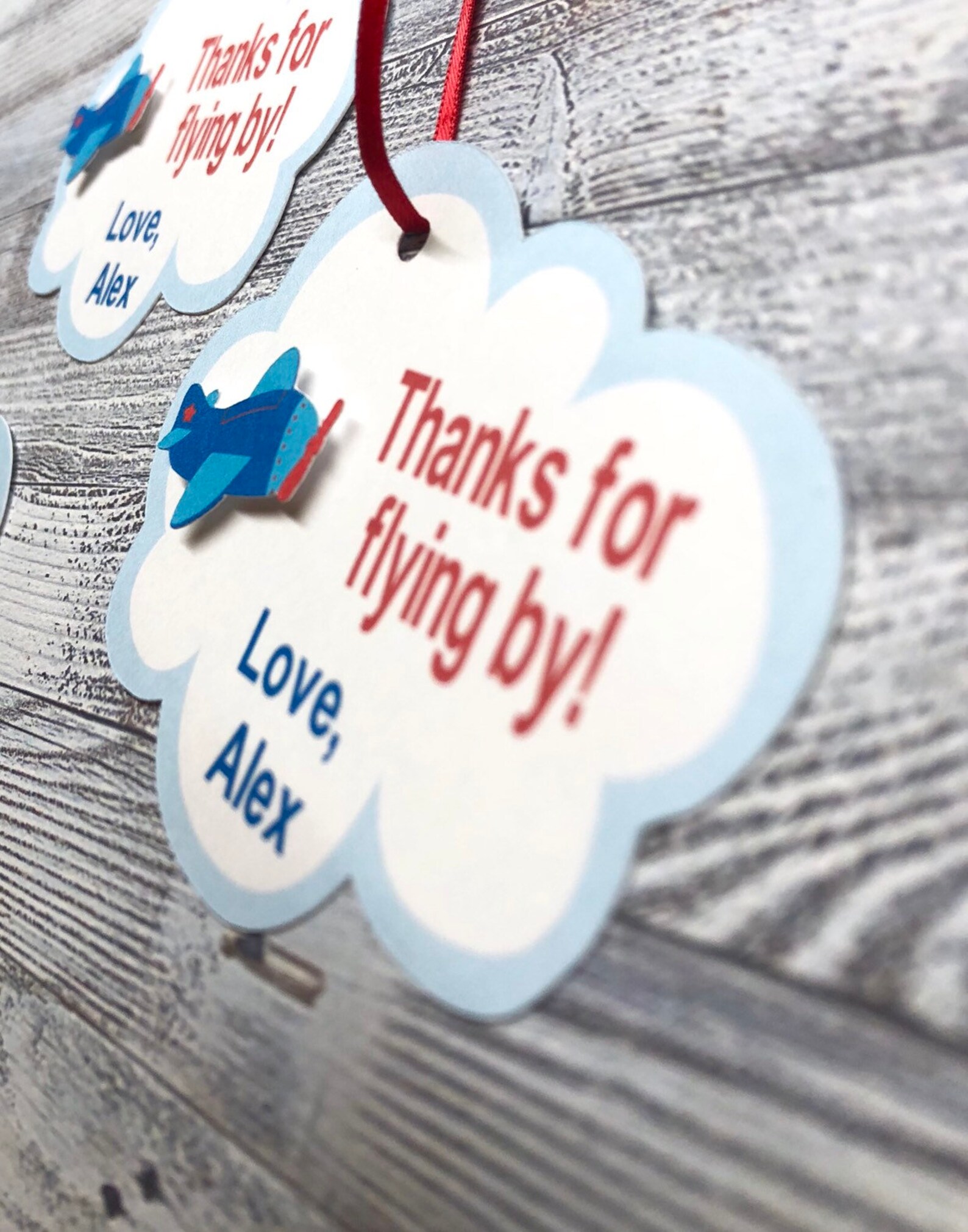 Airplane Birthday Treat Tags Personalized Airplane Thank You - Etsy