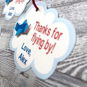Airplane Birthday Treat Tags Personalized Airplane Thank You Hang Tags ...