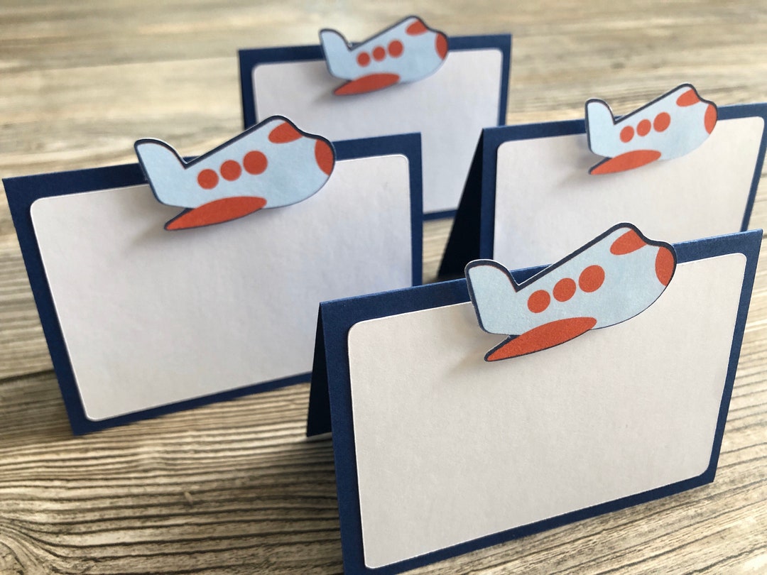 Airplane Food Tents, Time Flies Theme, Pilot Party Place Cards - Etsy