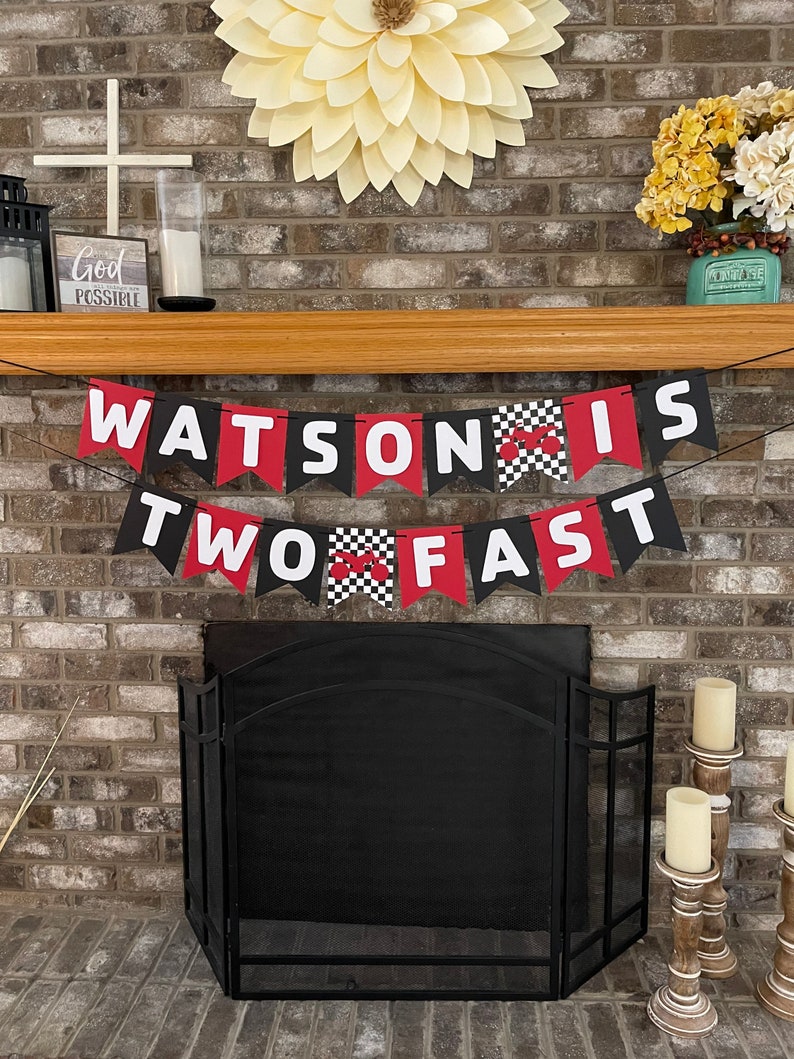 Dirtbike Two Fast Birthday Banner Motorcycle Party Theme | Etsy