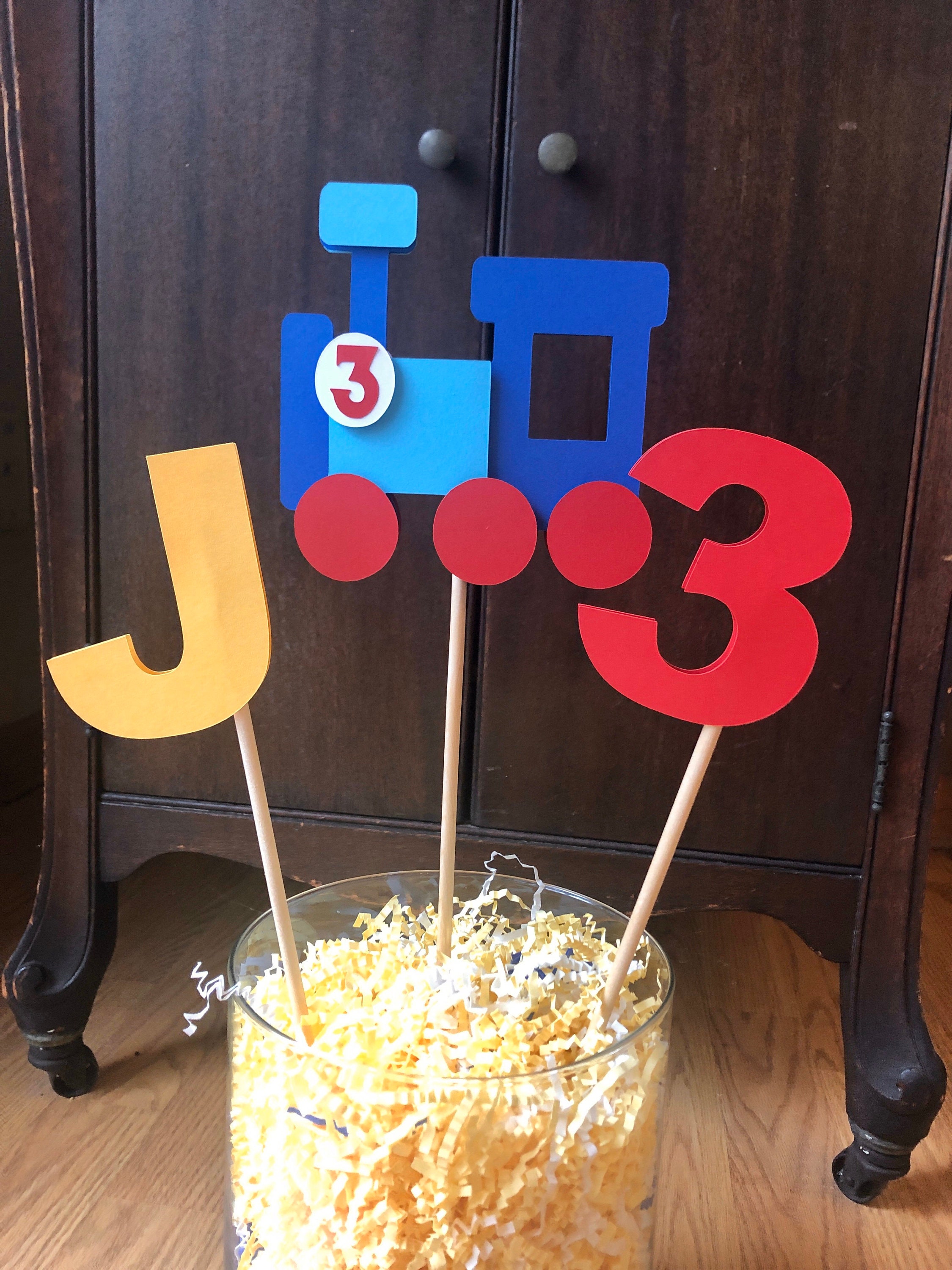 Train Centerpiece Sticks Birthday Party Decorations Little | Etsy