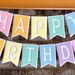 Rainbow Birthday Banner, Pastel Themed Party, Easter Decorations - Etsy