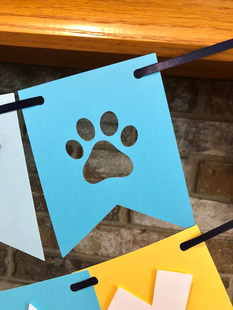 Puppy Dog Birthday Banner Dog Themed Party Paws Boys Party | Etsy