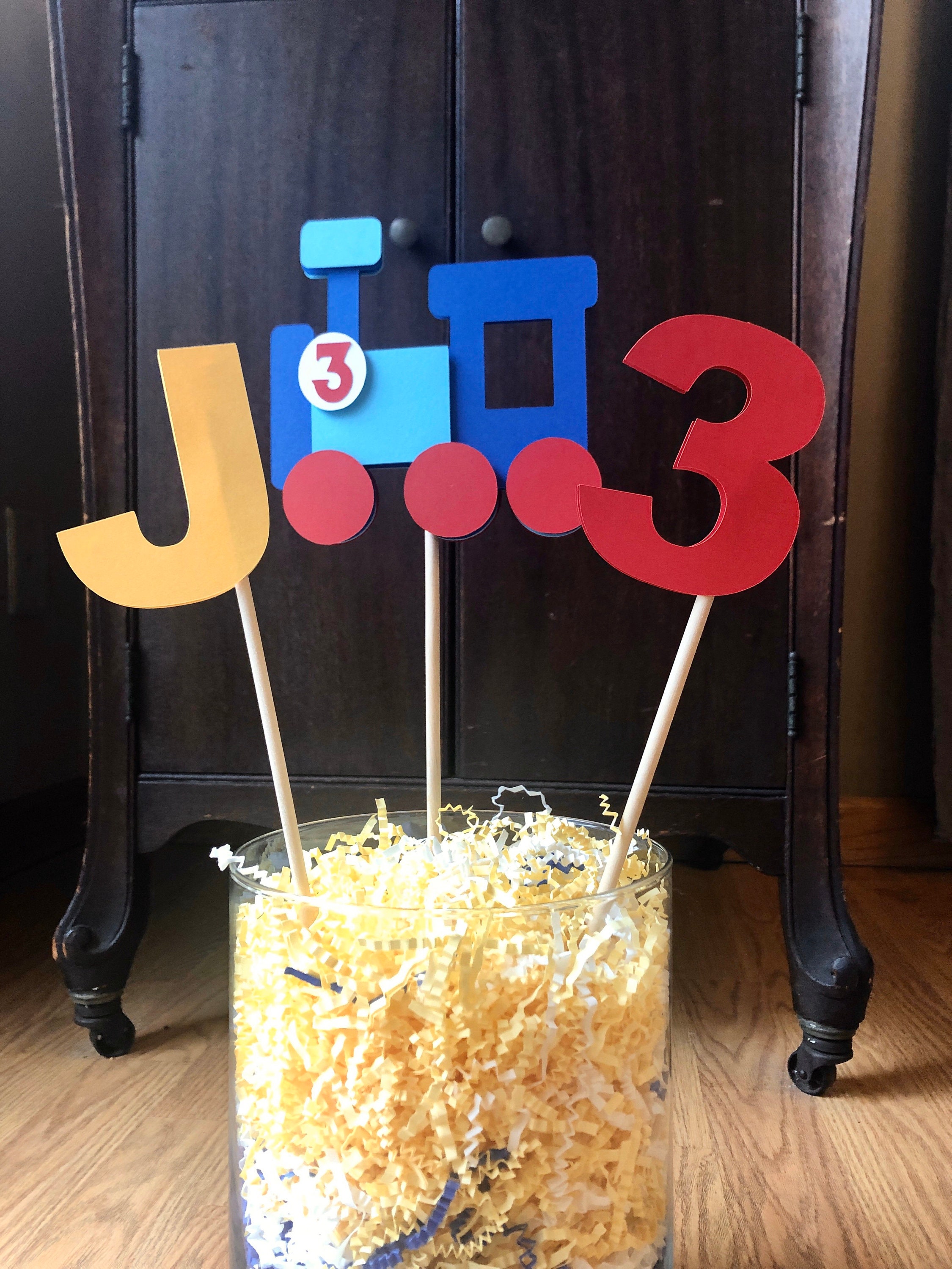 Train Centerpiece Sticks Birthday Party Decorations Little | Etsy