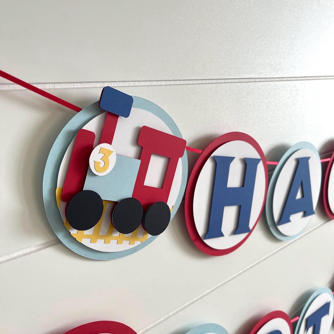 Happy Birthday Train Banner, All Aboard Sign, Conductor Party Theme - Etsy
