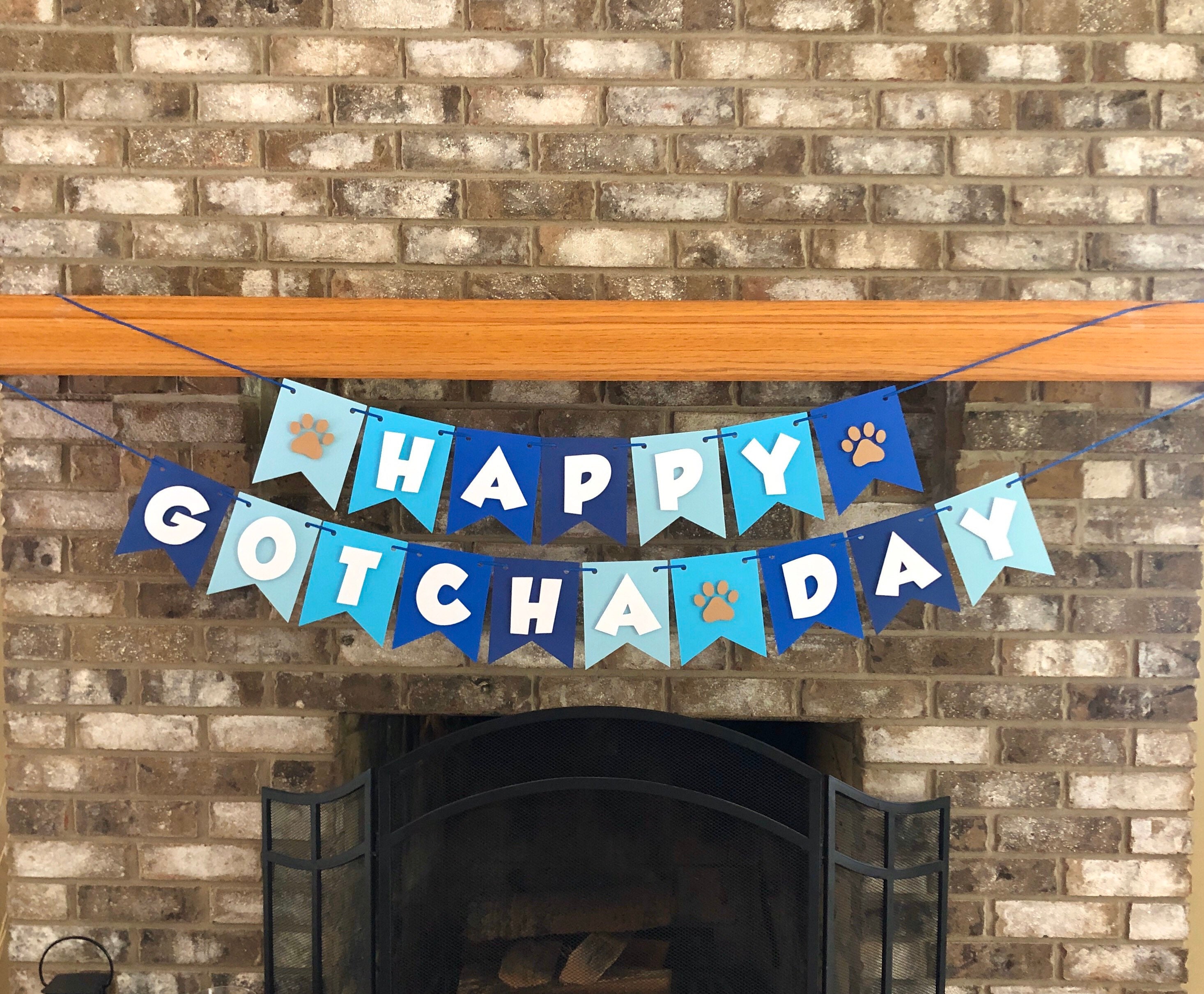 Dog Happy Gotcha Day Blue Birthday Banner Adoption - Etsy