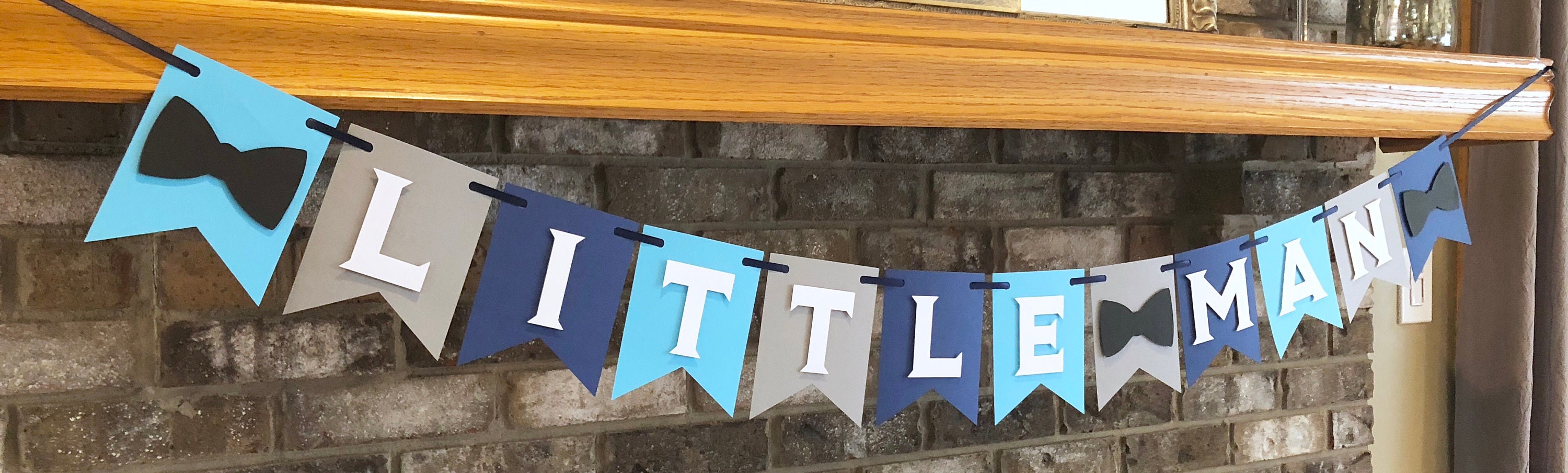 Little Man Banner Bow Tie Theme 1st Birthday Lil Man | Etsy