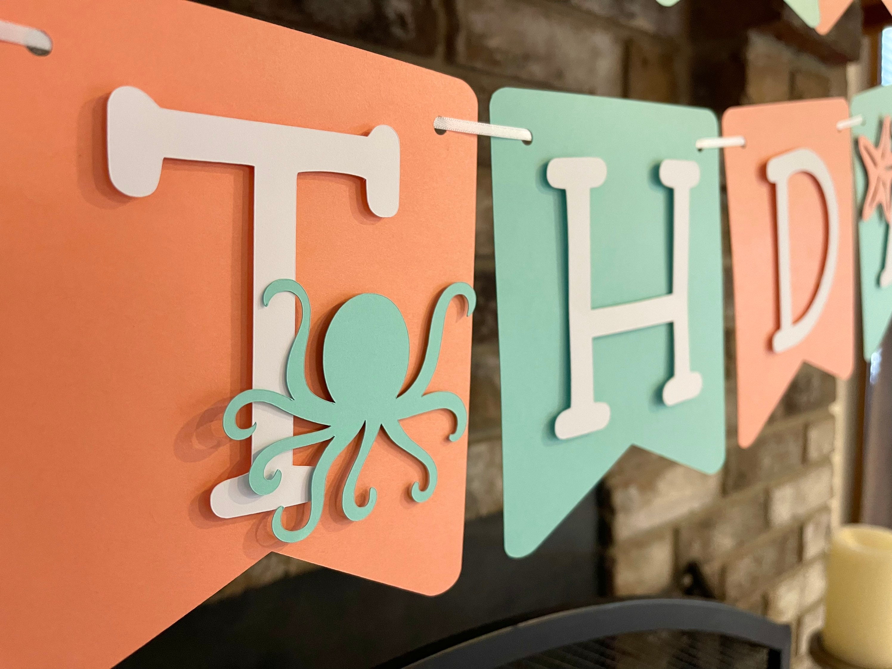 Ocean Themed Birthday Banner Underwater Sea Theme Girls | Etsy