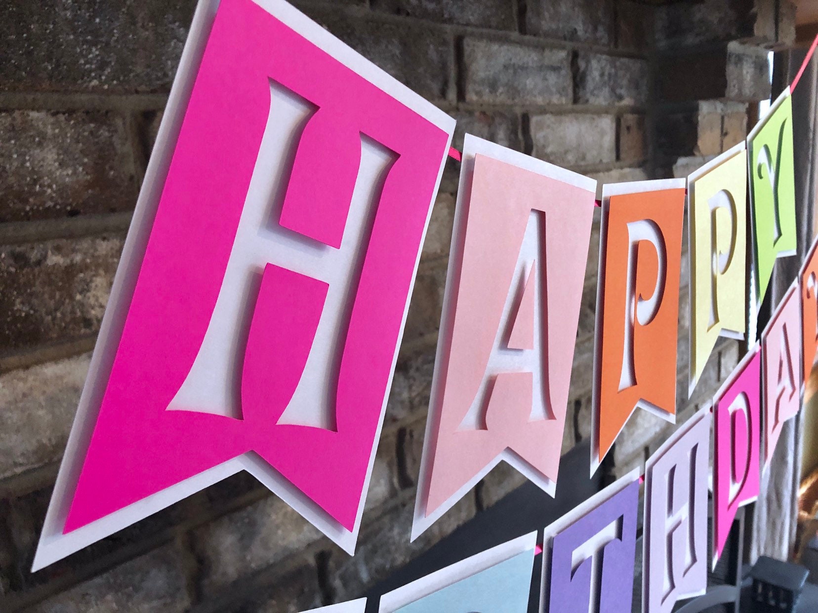 Rainbow Banner Rainbow Decorations Happy Birthday Theme - Etsy