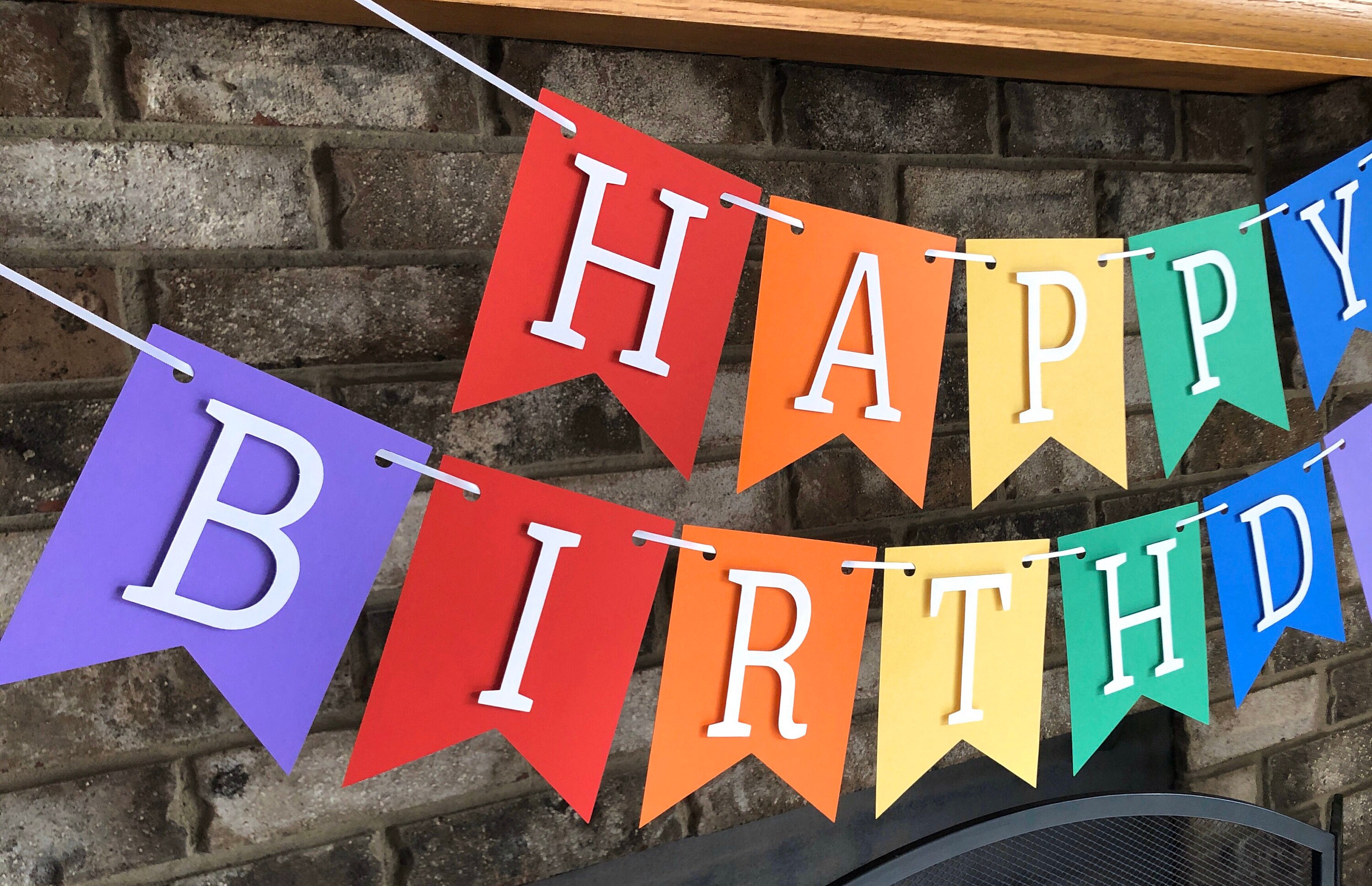 Rainbow Themed Party Banner, Happy Birthday Decorations - Etsy
