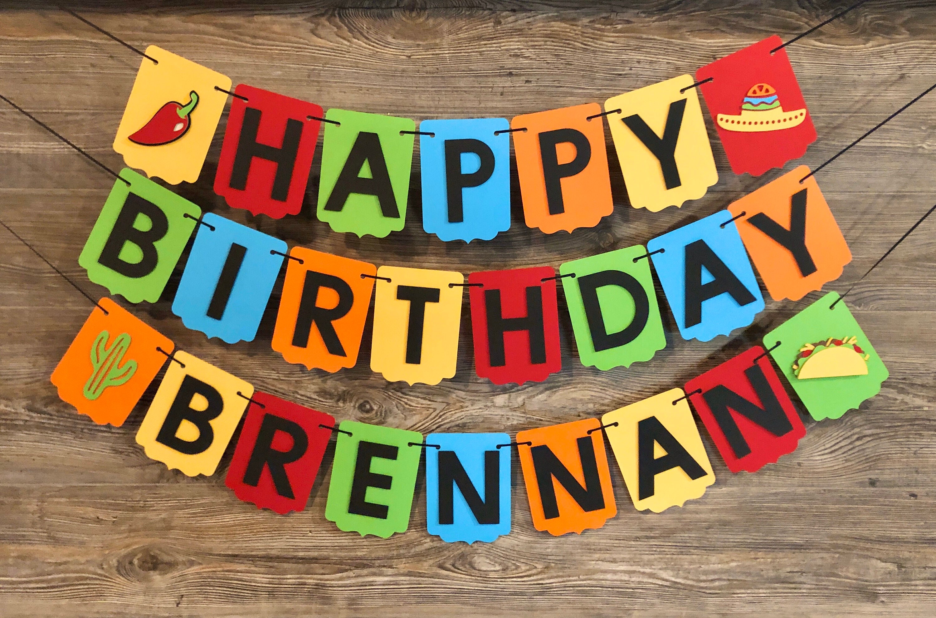 Fiesta Birthday Banner Taco Bar Party Decorations Cinco De - Etsy