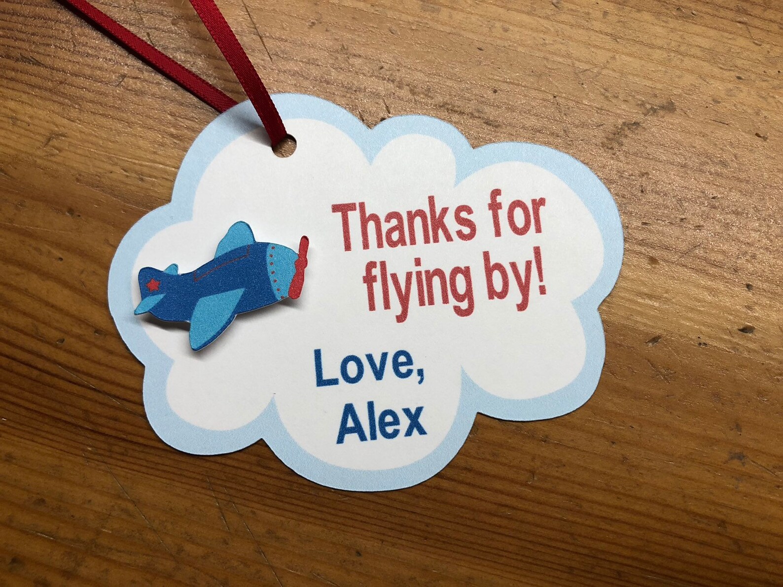 Airplane Birthday Treat Tags Personalized Airplane Thank You - Etsy