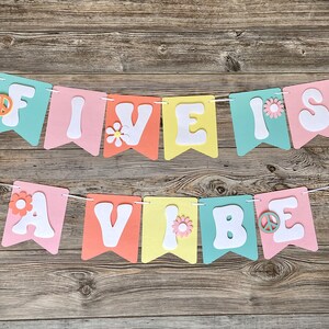Hippie Birthday Banner Daisy Party Theme Two Groovy Psychedelic ...