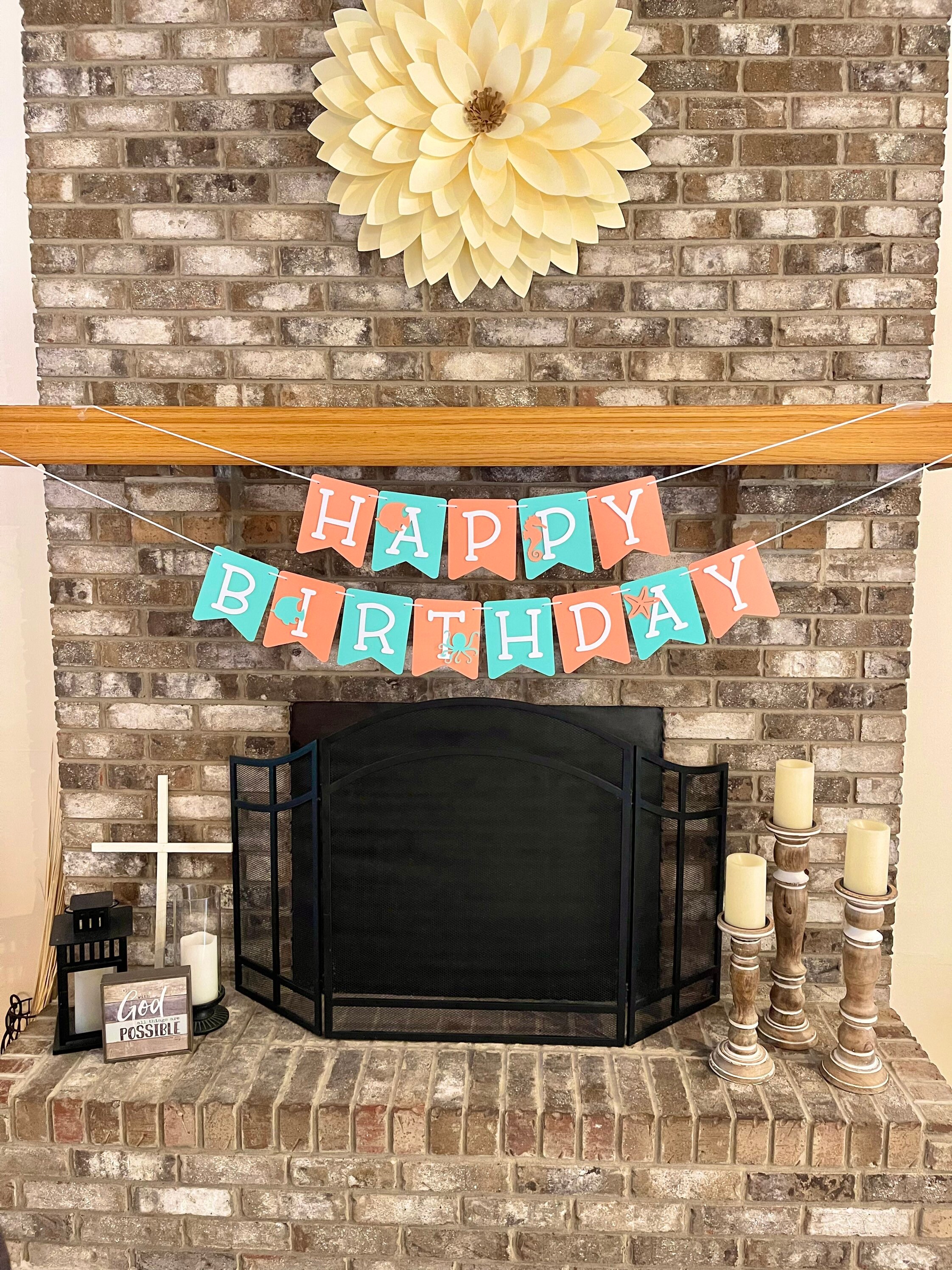 Ocean Themed Birthday Banner Underwater Sea Theme Girls | Etsy