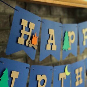 Camping Happy Birthday Banner, Camp Theme Party - Etsy