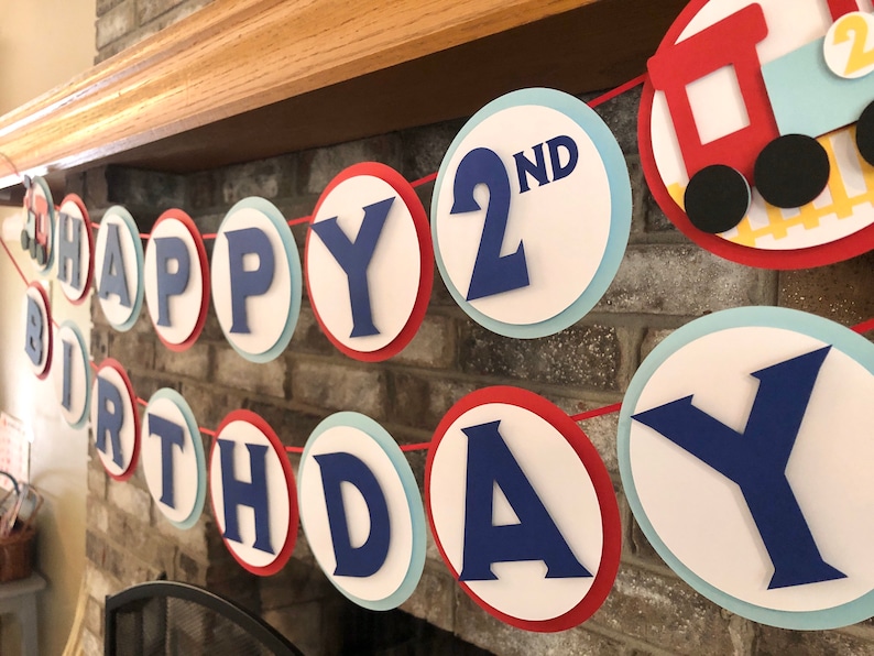 Happy Birthday Train Banner, All Aboard Sign, Conductor Party Theme - Etsy