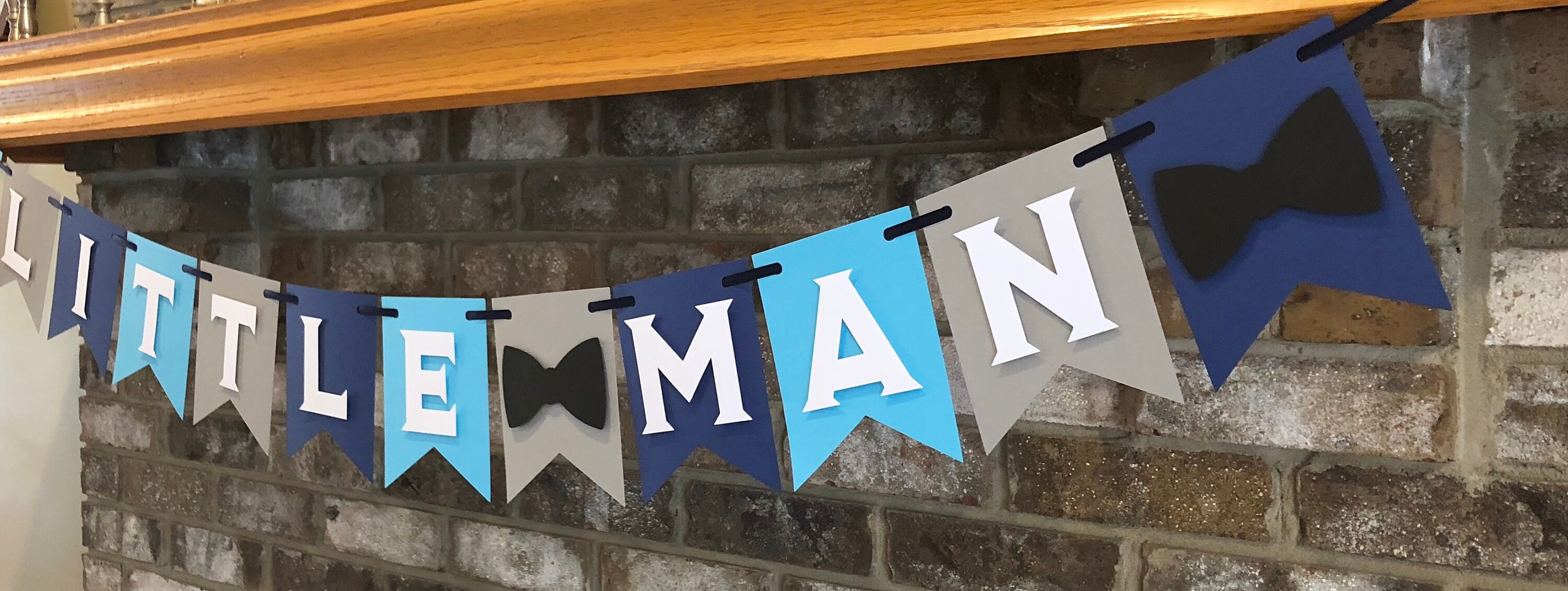 Little Man Banner Bow Tie Theme 1st Birthday Lil Man - Etsy