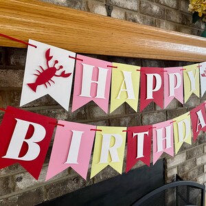 Crawfish Happy Birthday Banner, Summer Seafood Boil Party, Lets Get ...