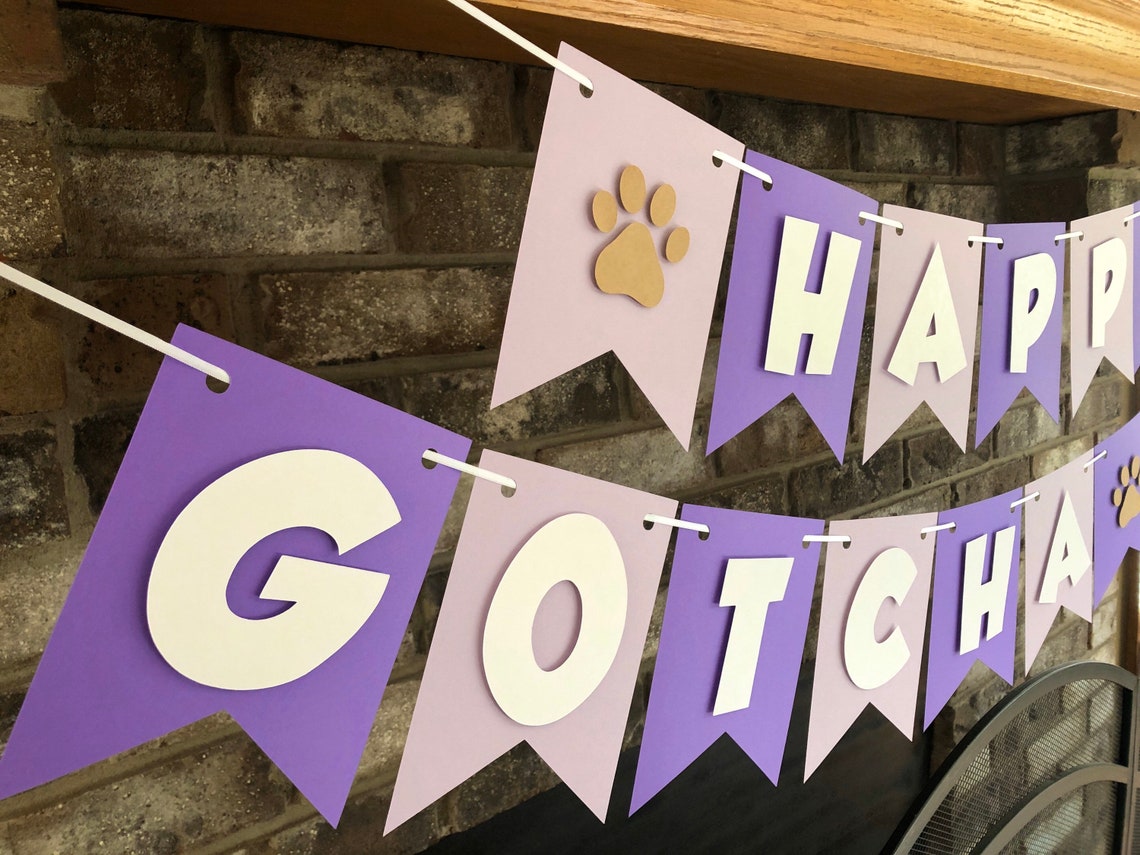 Happy Gotcha Day Banner Dog Adoption Party Puppy Dog - Etsy