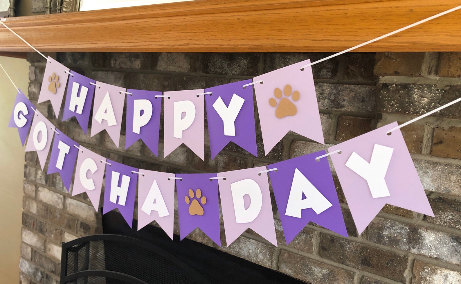 Happy Gotcha Day Banner - Dog Adoption Party - Puppy Dog Birthday Sign ...
